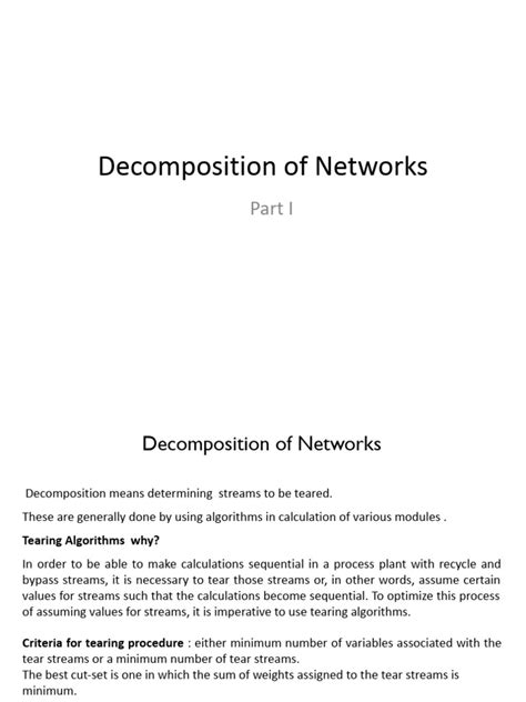 decomposition of networks part 1 pdf computer science algorithms