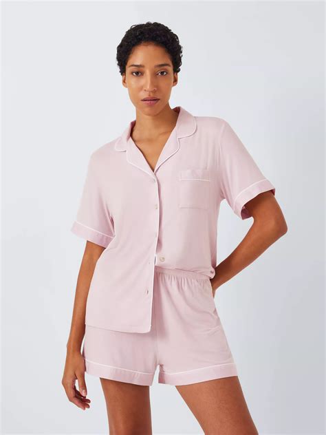 John Lewis Aria Modal Blend Short Pyjama Set Pink