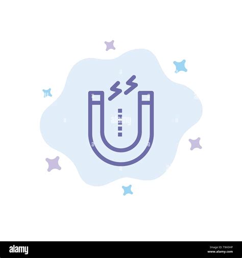 Magnet Attract Attracting Tool Blue Icon On Abstract Cloud
