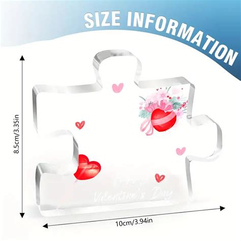 1 Pc 클래식 아크릴 퍼즐 조각 장식 플라크 커플을 위한 조각 테이블탑 사인 그녀와 그를 위한 로맨틱 선물 Temu