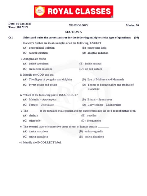 Xii Biology Question Paper Pdf Gene Seed