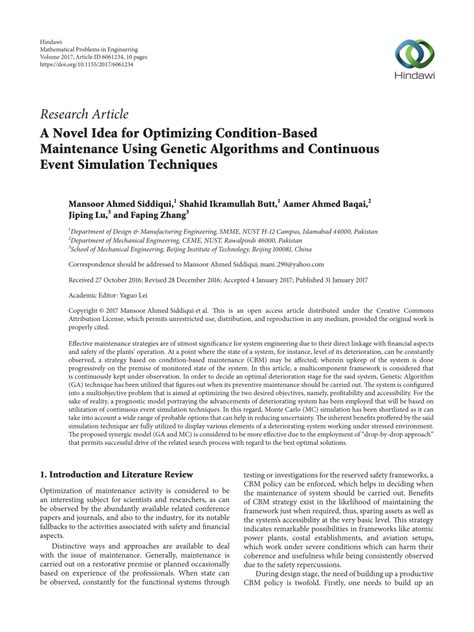 Pdf A Novel Idea For Optimizing Condition Based Maintenance Using