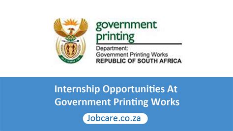 Internship Opportunities At Government Printing Works Jobcare