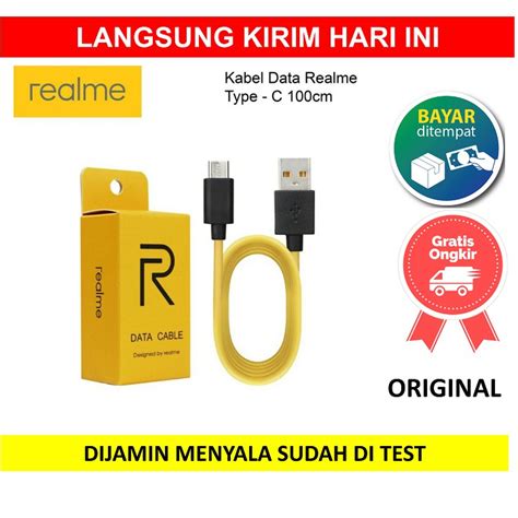 Jual Kabel Data Realme Type C Tipe C Usb Cable Fast Charging Warna Kuning 1 Meter 1Meter 1M Real