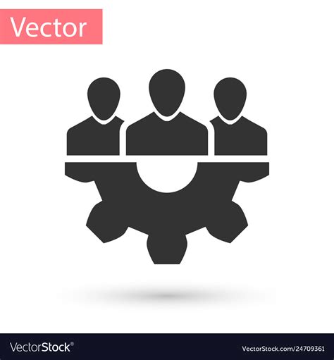 Grey Project Team Base Icon Isolated On White Vector Image