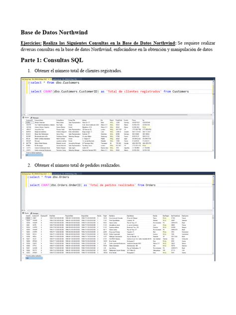 Actividad Base De Datos De Northwind Pdf
