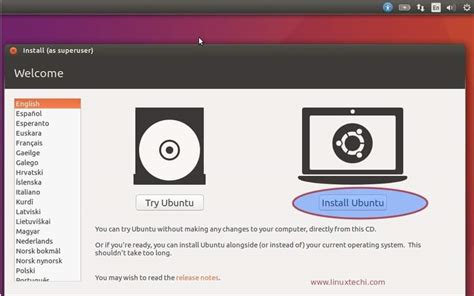 select install ubuntu 16 04