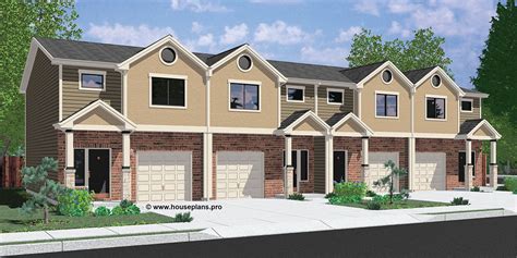 Four Plex House Plans Best Selling Floor Plans Narrow Lot