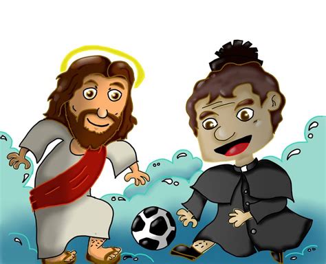 San Juan Bosco And Jesus Play Football Salesianas Juan Bosco