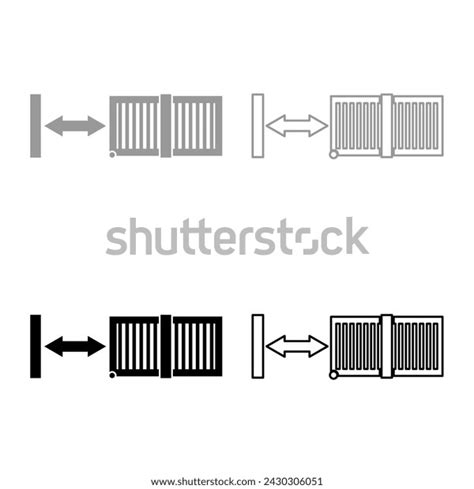 Sliding Gates Automatic Lattice Fence System Stock Vector Royalty Free