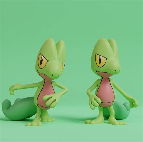 Archivo Stl Pokemon Treecko Con 2 Poses 🐉・diseño De Impresión En 3d Para Descargar・cults