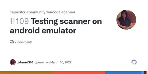 testing scanner on android emulator · issue 109 · capacitor community
