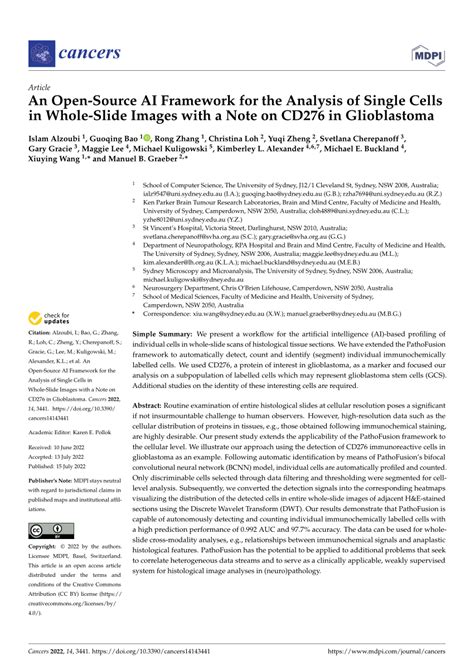 Pdf An Open Source Ai Framework For The Analysis Of Single Cells In