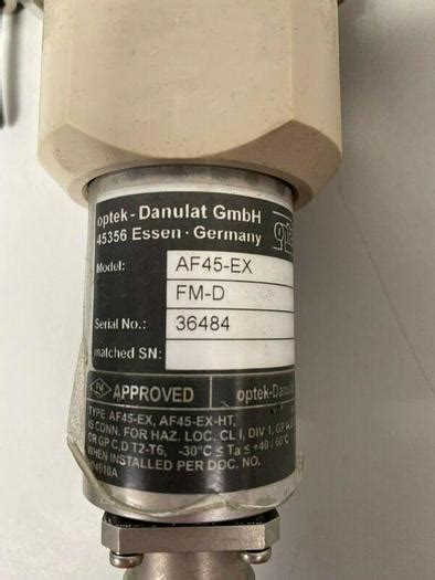 Used Optek Af45 Ex Fm D Single Wavelength Uv Absorption Sensor W 3