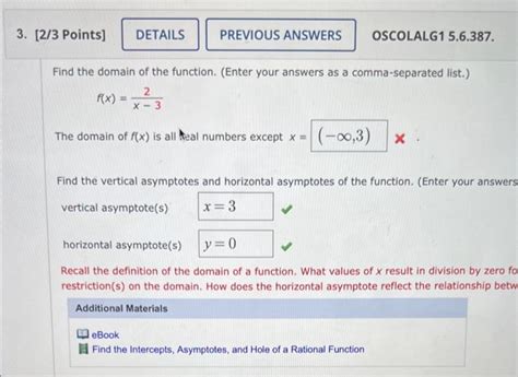 Solved Find The Domain Of The Rational Function Enter Your