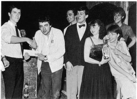 Hugh Laurie Being Presented The Perrier Comedy Award By Rowan Atkinson
