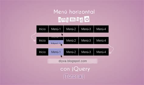 menú horizontal animado con jquery diversas y variadas
