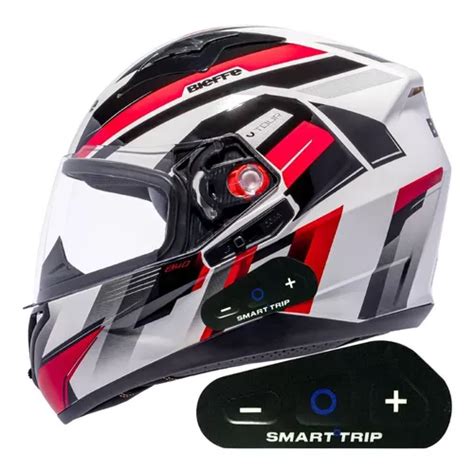 Capacete Bieffe Smart Trip Bluetooth Atende Telefone Parcelamento Sem Juros