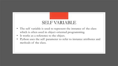 Creating Class Self Variables In Python Pptx Programming Languages