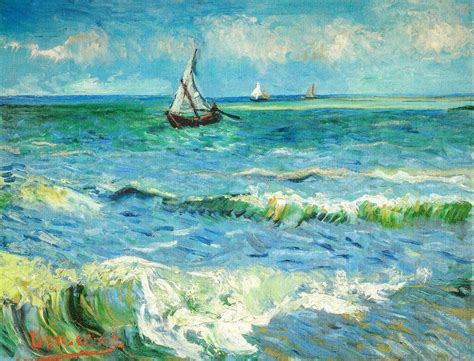 Van Gogh Seascape Near Les Saintes Marie Van Gogh Reproduction Print Etsy