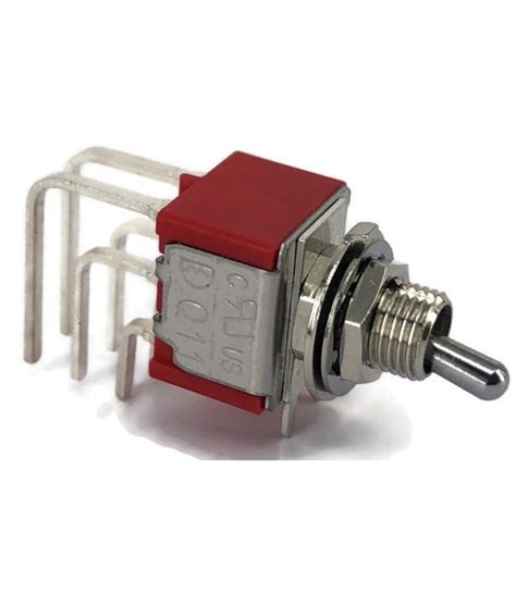 Mini Toggle Switch 1m Series Dpdt On On Short Handle Vertical Right Angle