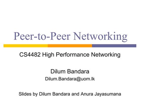 peer to peer networking systems and streaming pptx computer