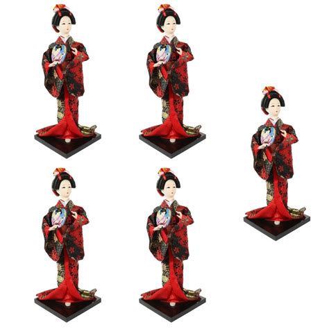 5x Japoński Kimono rysunek Gejsza orientalne lalki 12656318847