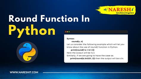 How To Implement Round Function In Python Nareshit