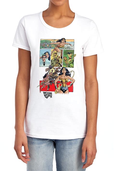 Wonder Woman Ww75 Comic Page Womens T Shirt White Large