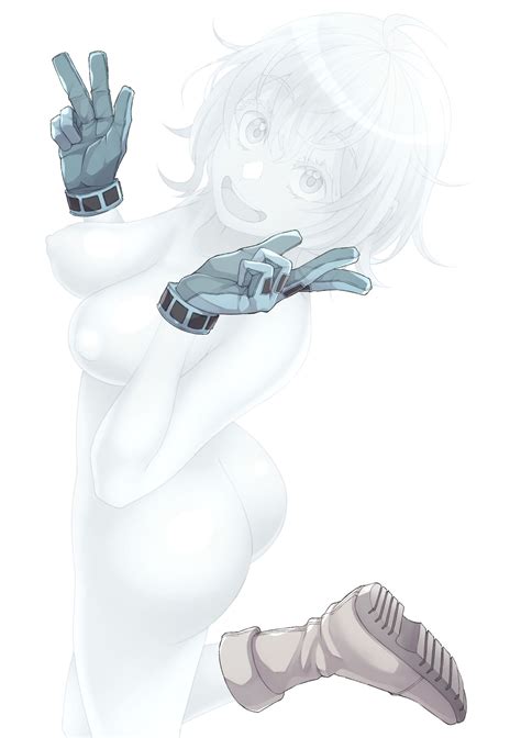 Kobaji Hagakure Toru Boku No Hero Academia Naked Footwear Highres Girl Breasts Gloves