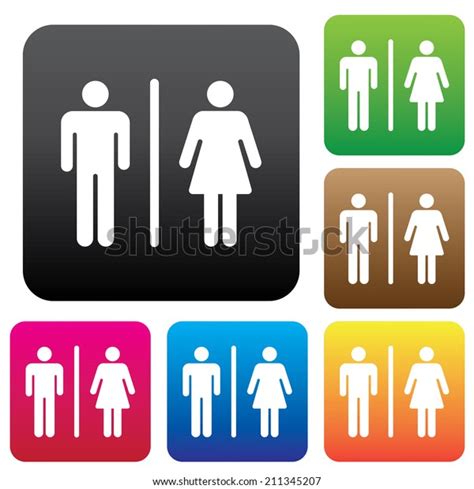 Male Female Restroom Symbol Icon Color Stock Vector Royalty Free