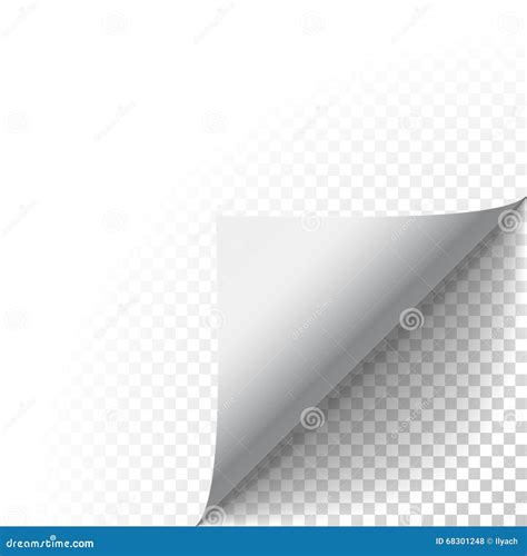 Vector Sicker Paper Peel Curled Fold With Shadow Stock Illustration