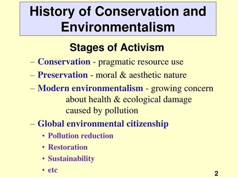 Ppt History Of Conservation And Environmentalism Environmental Ethics