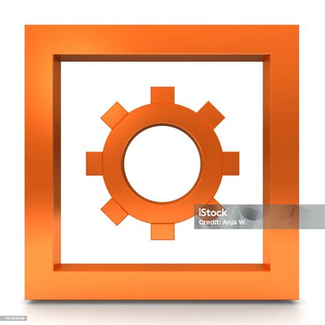 기어 사인 코그 휠 기호 사업 개발 프로세스 아이콘 오렌지 3d 렌더링 절연 3차원 형태에 대한 스톡 사진 및 기타 이미지 3차원 형태 개발 계획 Istock