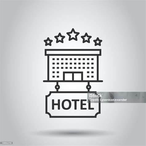 호텔 5 별 평면 스타일에 아이콘을 서명합니다 흰색 고립 된 배경에 여관 건물 벡터 그림 호스텔 룸 비즈니스 컨셉 5에 대한 스톡 벡터 아트 및 기타 이미지 Istock