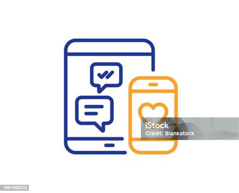 소셜 미디어 메시지 라인 아이콘입니다 모바일 장치입니다 벡터 0명에 대한 스톡 벡터 아트 및 기타 이미지 0명 기포