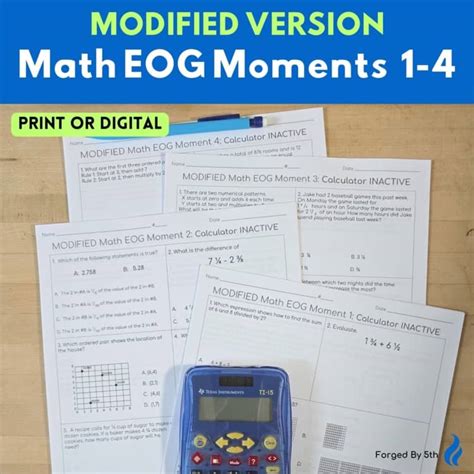 5th Grade Math Modified Eog Moments Choose Your Format Eog Test Prep