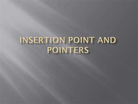 SOLUTION Ms Word Insertion Point And Pointers Studypool