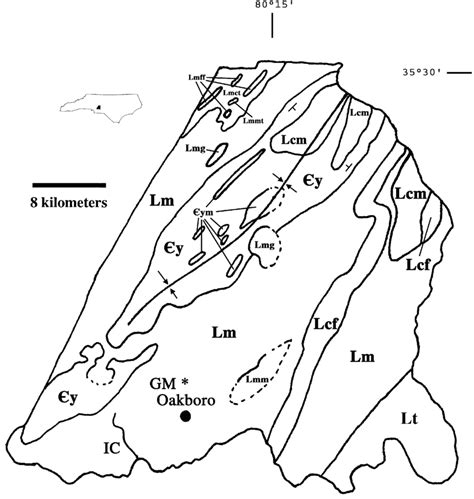 Generalized Geologic Map Of Stanly County North Carolina Carolina