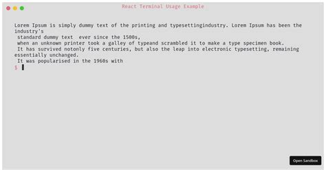 React Terminal Ui Examples Codesandbox