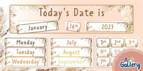 Boho Neutral Today S Date Display Pack Twinkl Art Gallery