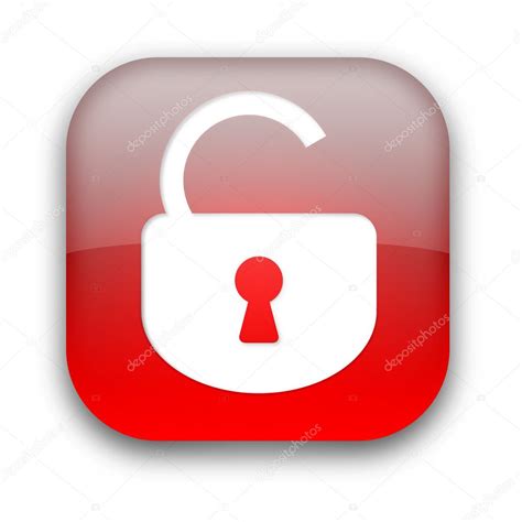 Open Lock Button Stock Photo Grublee