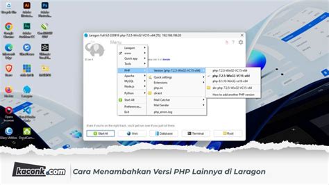 cara menambahkan versi php lainnya di laragon kaconk