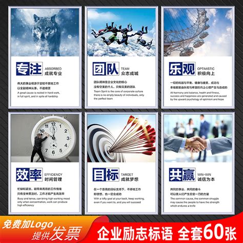 工厂企业车间文化墙标语办公室会议室楼道挂图标语员工销售激励口号墙贴团队沟通创新乐观敬业目标海报展板 虎窝淘