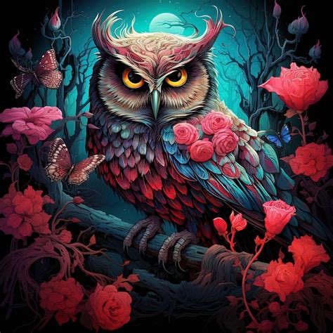 Premium Photo An Owl With Horns On Its Head Is Sitting In A Jungle
