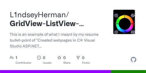 GitHub L1ndseyHerman GridView ListView MySQL ASP NET CS225 This Is