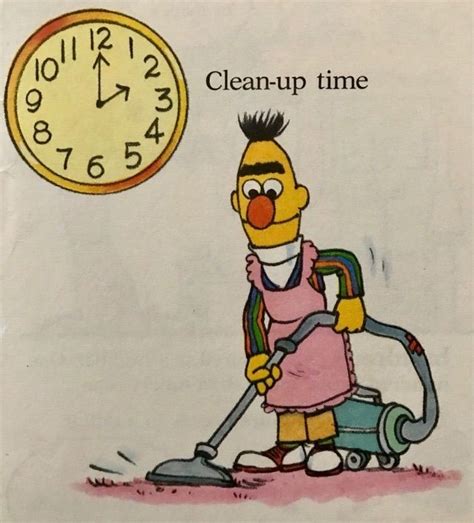 Bert Cleaning In A Apron Dress