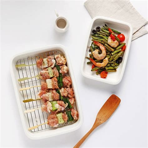 화이트 도자기 사각 밧드 트레이세트 라자냐 오븐 용기 감도 깊은 취향 셀렉트샵 29cm