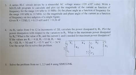 Solved 3 A Series Rlc Circuit Driven By A Sinusoidal Ac