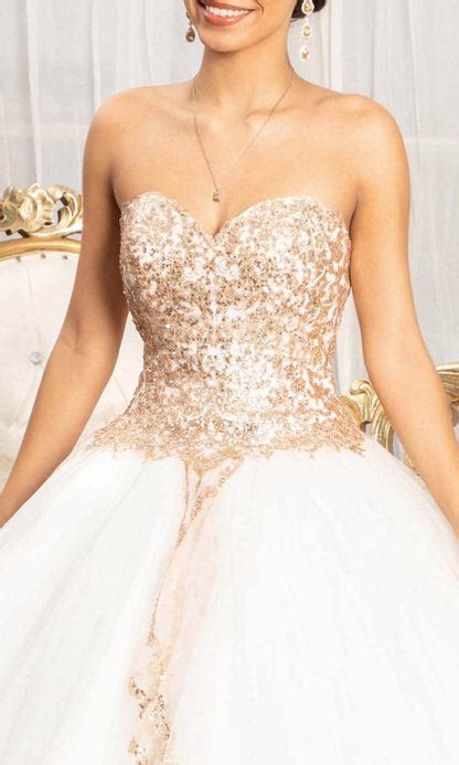 Elizabeth K Gl1973 Strapless Sweetheart Neck Ball Gown Mis Quince